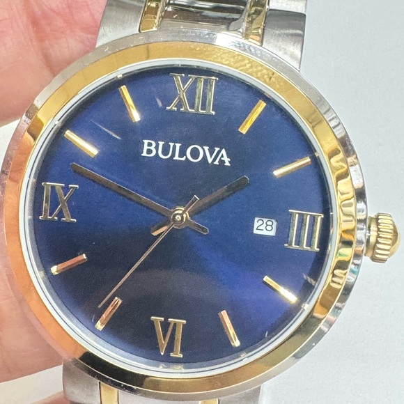 Bulova | Accessories | Bulova Blue And Gold Watch | Poshmark